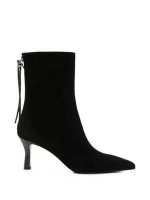 Maje Pointed-toe Rear-zip Ankle Boots - Black