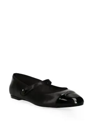 JONAK PARIS Patent-toe-cap Touch-strap Ballet Flats