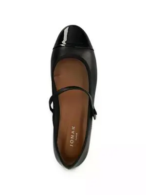 JONAK PARIS Patent-toe-cap Touch-strap Ballet Flats