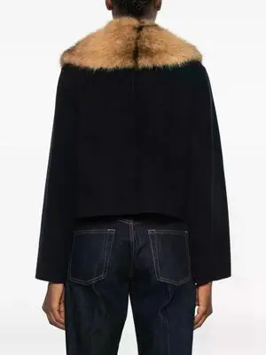 Maje Faux-fur Collar Button-down Coat