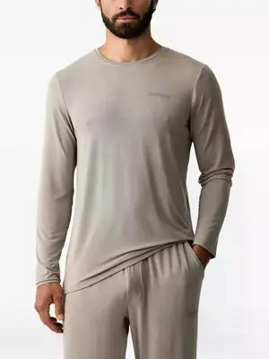 CR7 CRISTIANO RONALDO Logo-print Long-sleeve Pajamas - Neutrals