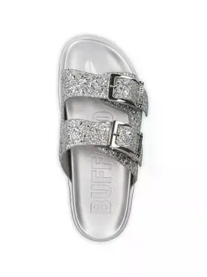 BUFFALO Raya Ari Glam Glitter-effect Flat Sandals