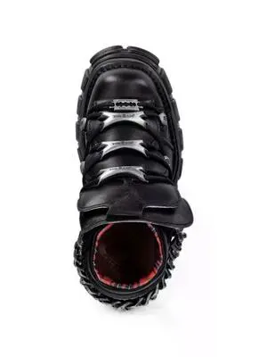 NEW ROCK Metallic Platform Chain-link Boots