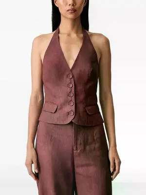 Bardot Domenica Halterneck Button-up Top