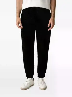 Armani Exchange Monogram-pattern Drawstring Track Pants - Black
