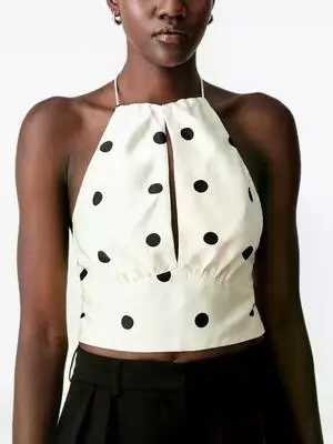 Bardot Phoebe Polka-dot Halterneck Top