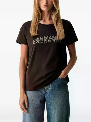 Armani Exchange Logo-print T-shirt - Brown