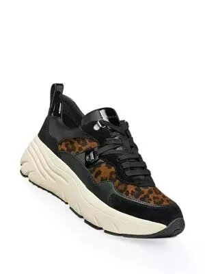 Geox Diamanta Leopard-print Panelled Sneakers