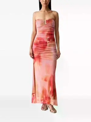 Bardot Stephanie Ruched Floral-print Maxi Dress - Pink