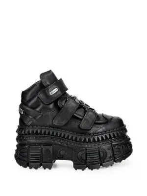 NEW ROCK Touch-strap Platform Sneakers - Black