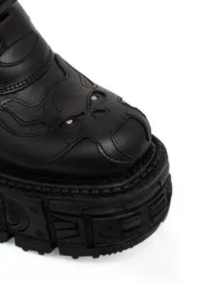 NEW ROCK Metallic Buckle-fastening Platform Boots