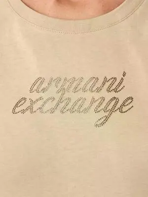 Armani Exchange Rhinestone-logo Slim-fit T-shirt