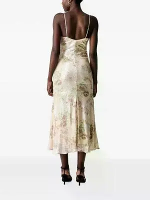 Bardot Adoni Floral-print Sequin-embellished Midi Dress - Neutrals