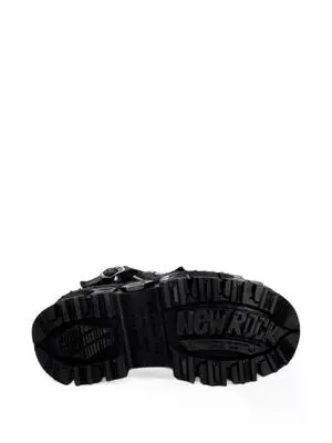 NEW ROCK Metallic Buckle-fastening Platform Boots