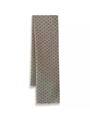 Armani Exchange Logo-jacquard Frayed Scarf - Neutrals
