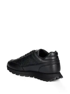 Armani Exchange Logo-embossed Pebbled-effect Sneakers