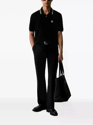 Armani Exchange Logo-patch Striped-trim Polo Shirt