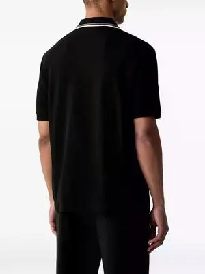 Armani Exchange Logo-patch Striped-trim Polo Shirt
