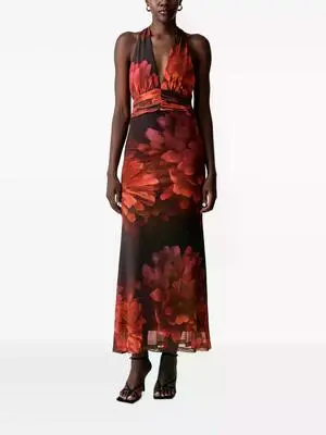 Bardot Elera Floral-print Halterneck Maxi Dress - Red