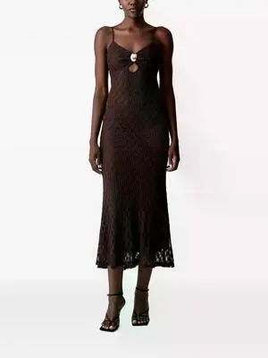 Bardot Karla Floral-lace Cut-out Midi Dress - Brown