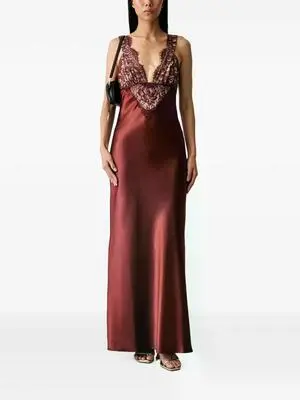 Bardot Torie Lace-panelled Satin Maxi Dress