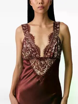 Bardot Torie Lace-panelled Satin Maxi Dress