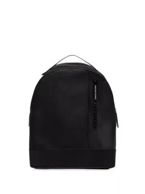 Armani Exchange Logo-embossed Zip-fastening Backpack - Black
