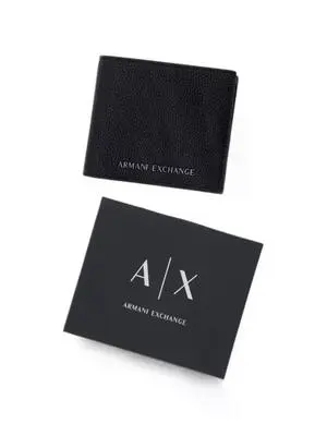 Armani Exchange Logo-plaque Pebbled Wallet