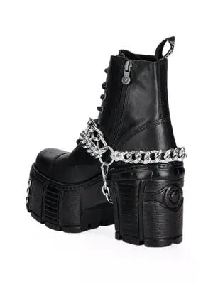 NEW ROCK Chain-detail Platform Boots