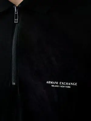 Armani Exchange Logo-print Zip-up Polo Shirt