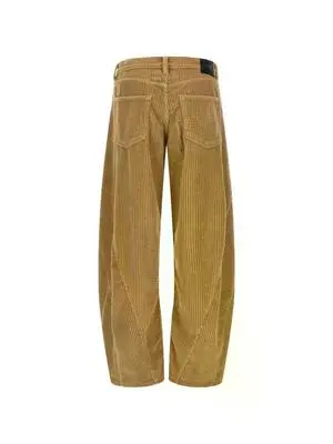 R13 Janine Corduroy Twisted-seam Trousers - Neutrals
