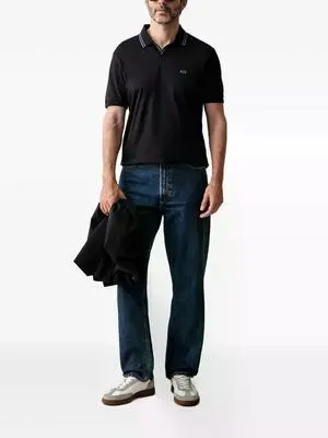 Armani Exchange Logo-embroidered Tipped-trim Polo Shirt