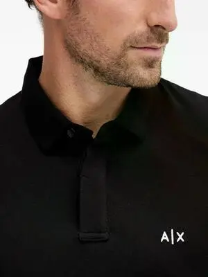Armani Exchange Logo-embroidered Long-sleeve Polo Shirt