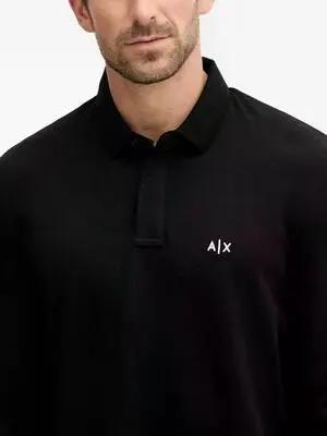 Armani Exchange Logo-embroidered Long-sleeve Polo Shirt