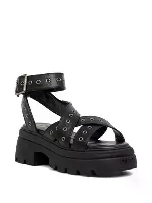 BUFFALO Vega Mss Riv Eyelet-embellished Platform Sandals