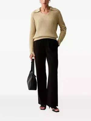 Armani Exchange Ribbed-knit Spread-collar Sweater