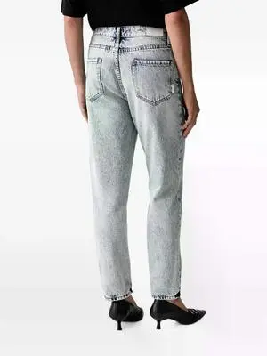 Armani Exchange Acid-wash Embroidered-logo Jeans