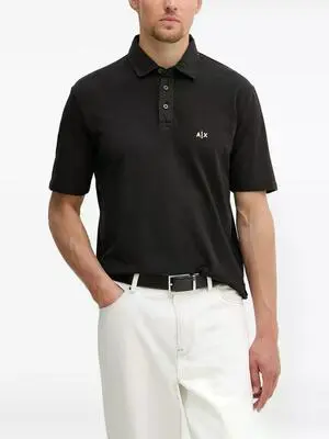 Armani Exchange Logo-embroidered Piqué Polo Shirt - Blue