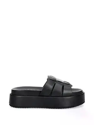 BUFFALO Noa Woven Platform Sandals - Black