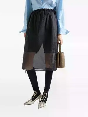 Prada Cotton Organdy Midi Skirt