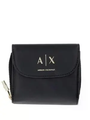 Armani Exchange Logo-print Zip-around Wallet - Black