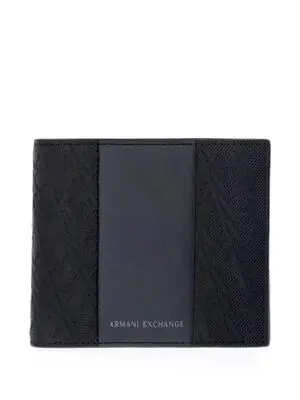 Armani Exchange Monogram-pattern Bifold Wallet - Black