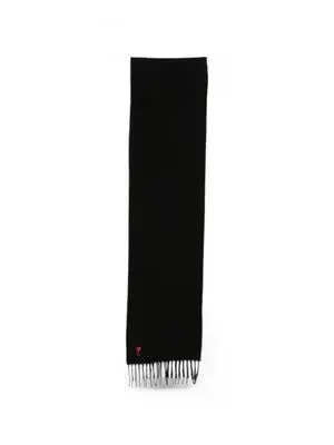 AMI Paris Embroidered-logo Scarf