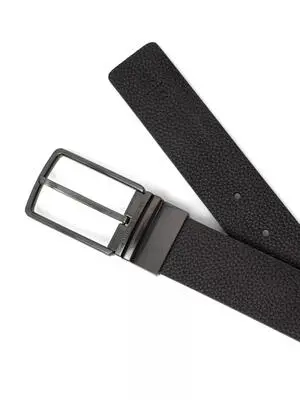 Armani Exchange Grained Leather Belt - Black
