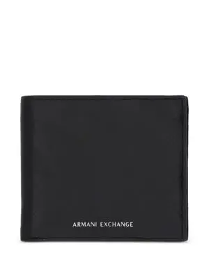Armani Exchange Logo-print Bi-fold Wallet - Black