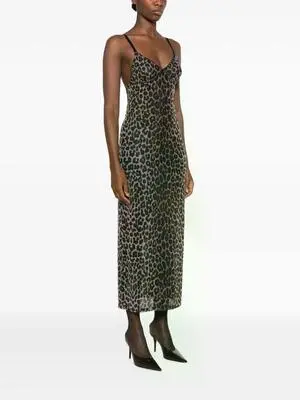 Saint Laurent Leopard-print Midi Dress