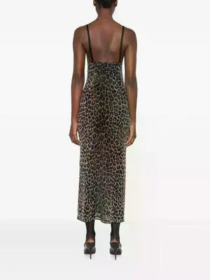 Saint Laurent Leopard-print Midi Dress