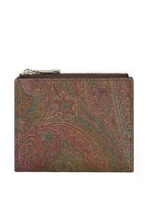 Etro Paisley Zip Wallet - Brown