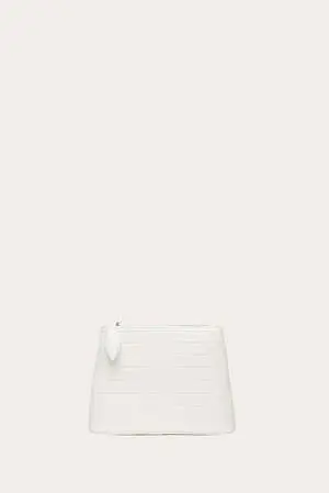LIFFNER Zip Clutch Croc - White