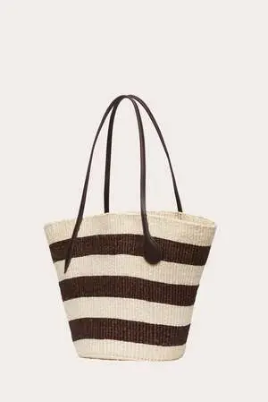 LIFFNER Straw Basket Large Dark Brown